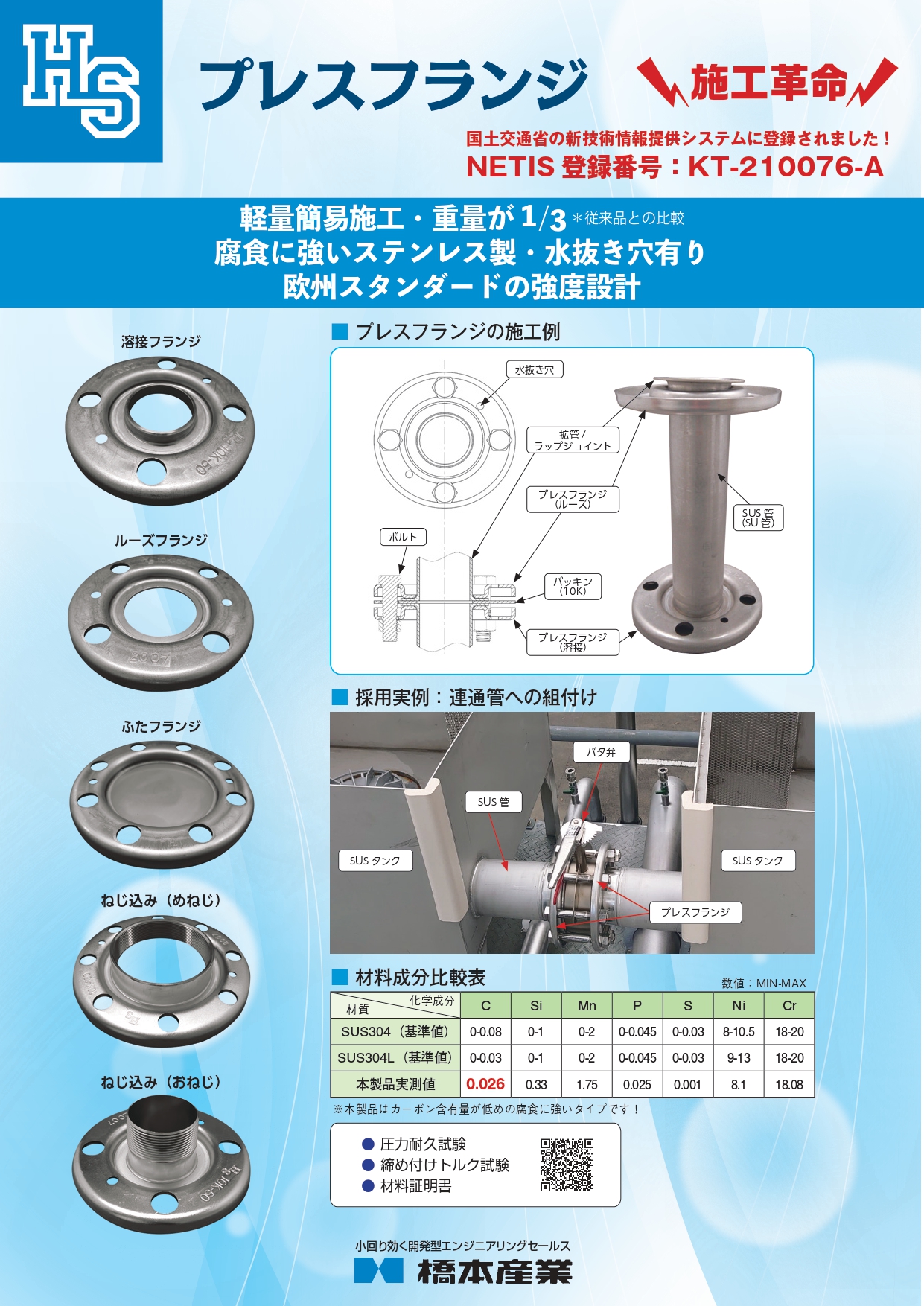 衛生・給排水関連 | プレスフランジ 10K-PF カタログ | 橋本産業株式会社